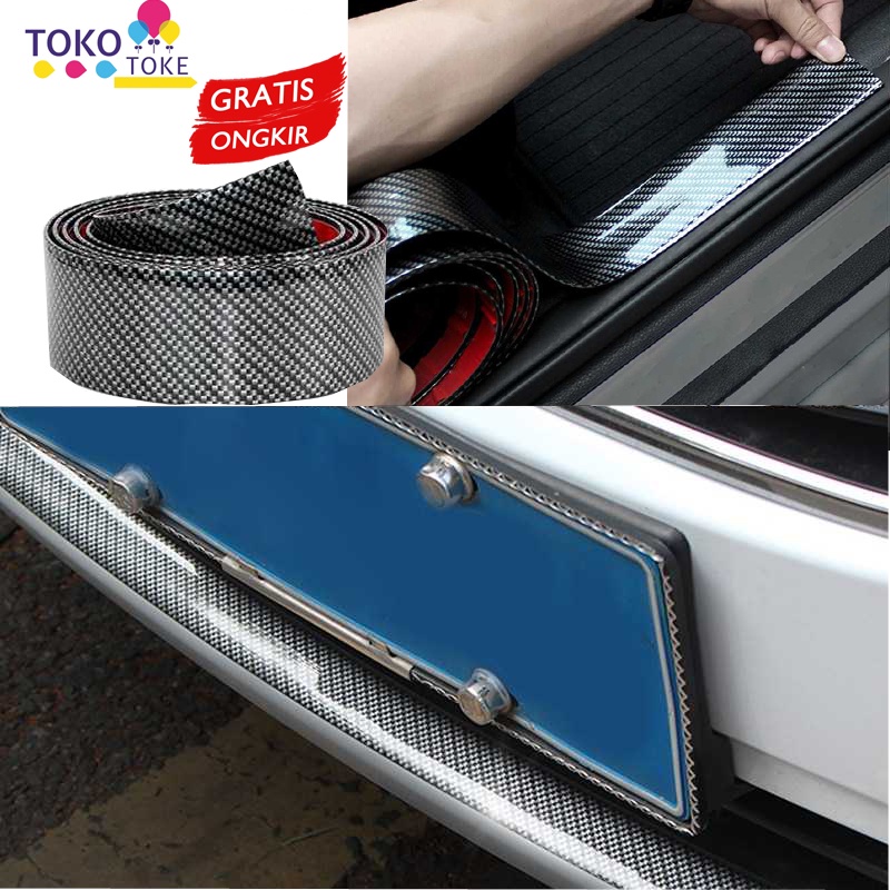 Jual Stiker Vinyl Carbon Fiber Mobil Anti Gores Pelindung Pijakan Mobil ...