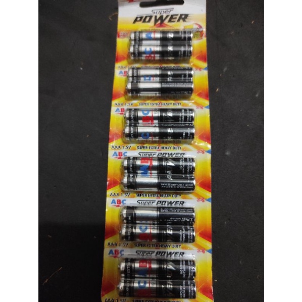 Jual baterai kecil/AAA 1,5v 2pcs (ABC Super Power) | Shopee Indonesia