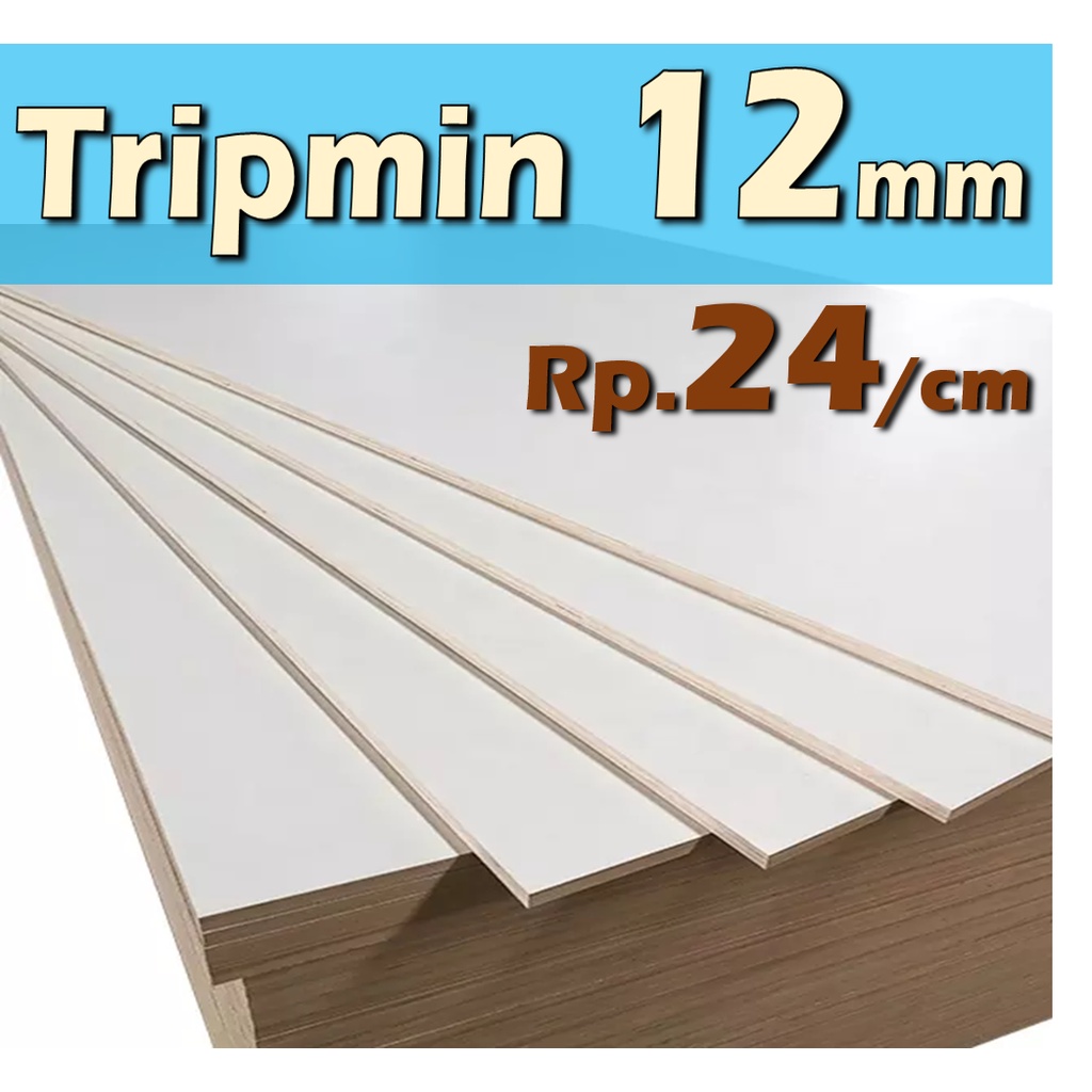 Jual TRIPLEK PUTIH 12mm Harga /cm TRIPLEK MELAMIN 12 mm Putih Doff ...