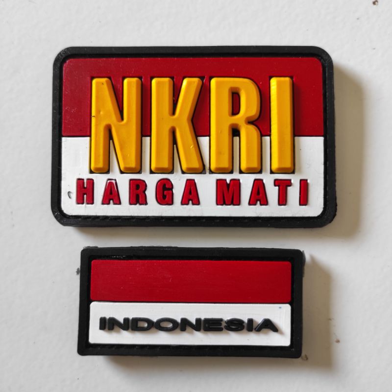 Jual PATCH RUBBER SATU SET LOGO NKRI HARGA MATI DASAR MERAH PUTIH ...