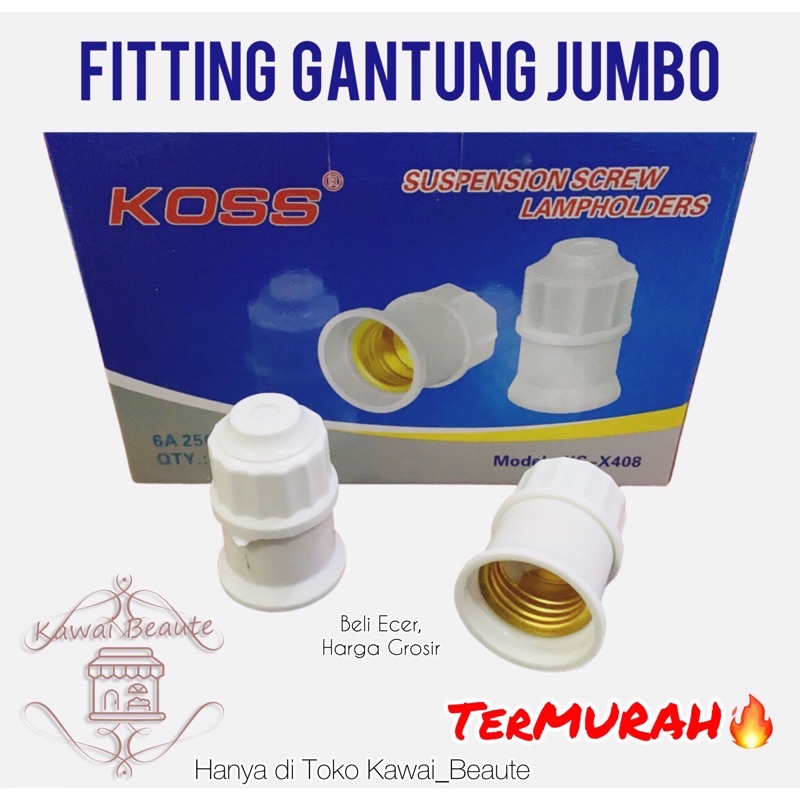 Jual Torch Fitting Gantung Jumbo Putih E27 6A 250V SuspensionCrew lampholder | Shopee Indonesia