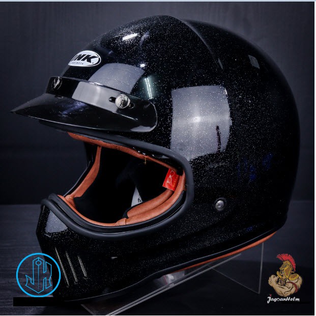 Jual INK HELM TROOPER SOLID | |GLITER BLACK | RETRO CLASSIC DDRING ...