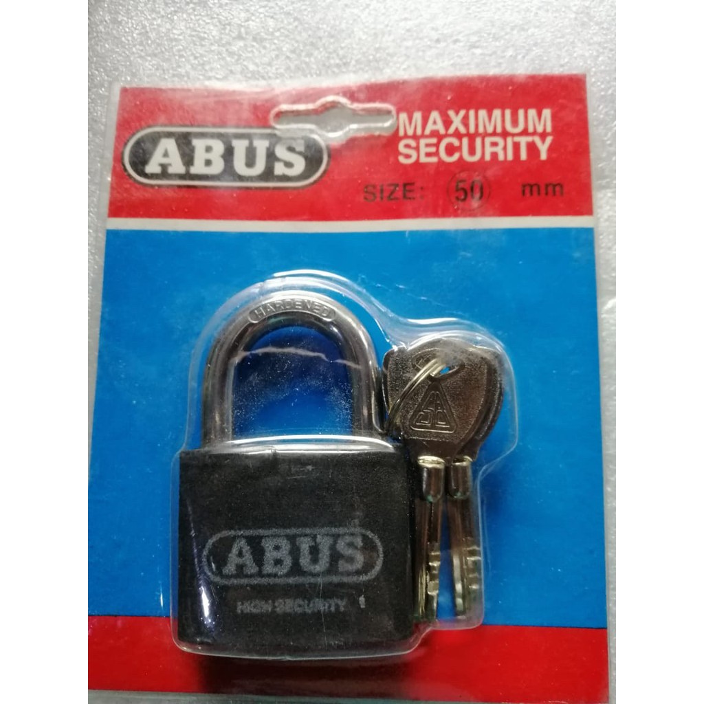 Jual Kunci Gembok Hitam 50 mm Merk ABUS | Shopee Indonesia