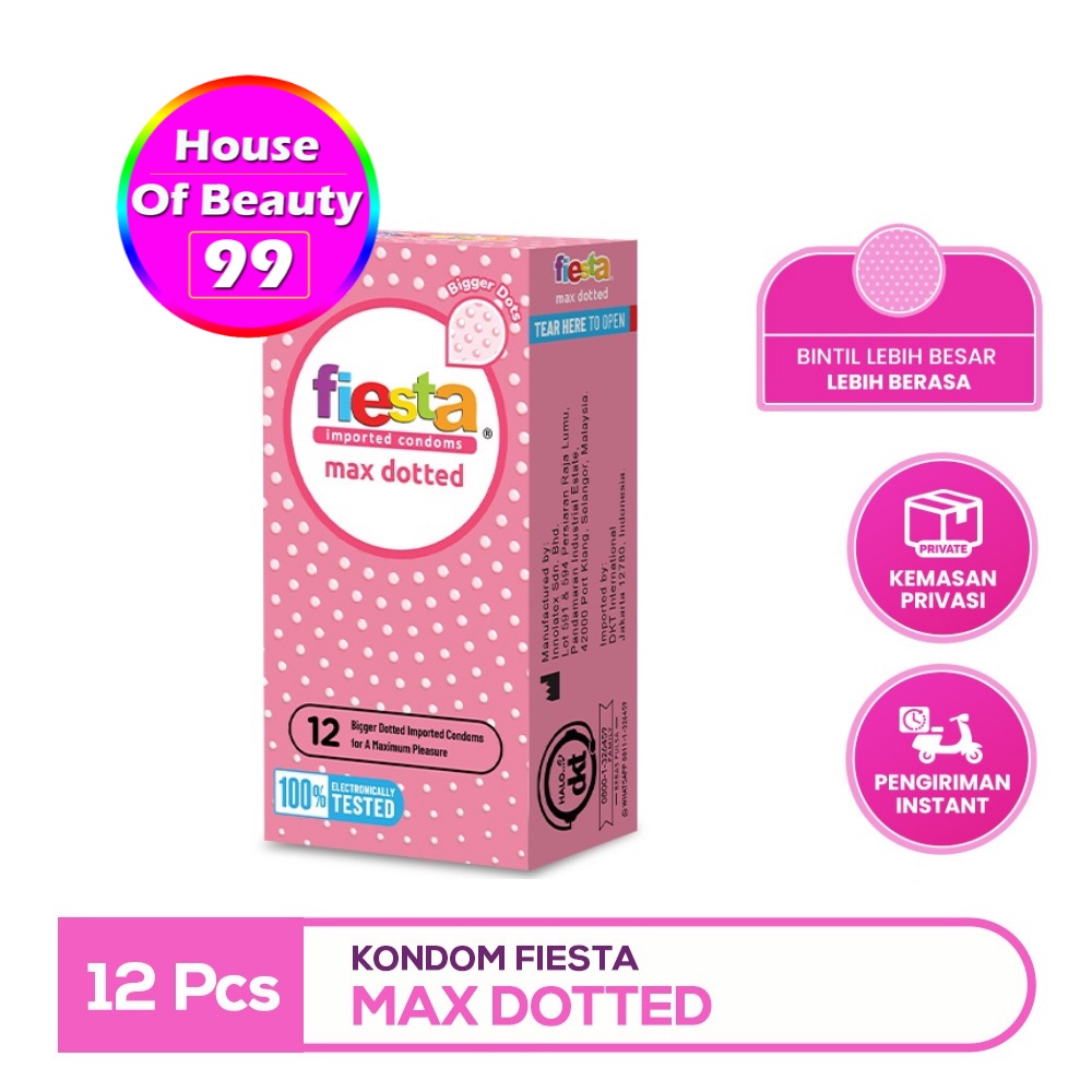 Jual KONDOM FIESTA MAX DOTTED ISI 12 PCS | Shopee Indonesia