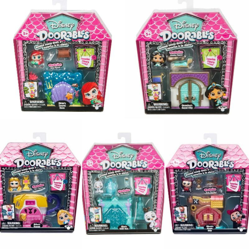 Jual Disney Doorables Princess Ariel, Jasmine, Alice, Olaf Frozen, Hook ...