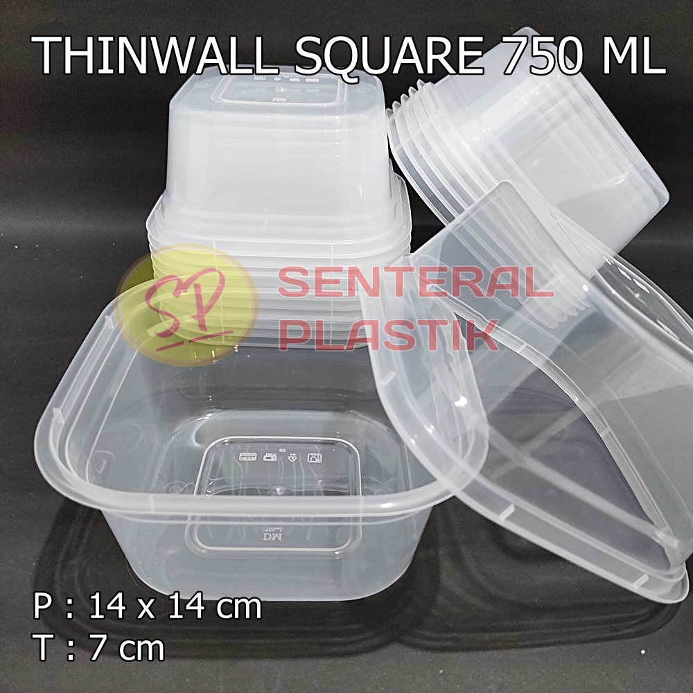 Jual Thinwall Kotak DM 750 ML SQ / Kotak Makanan Plastik | Shopee Indonesia