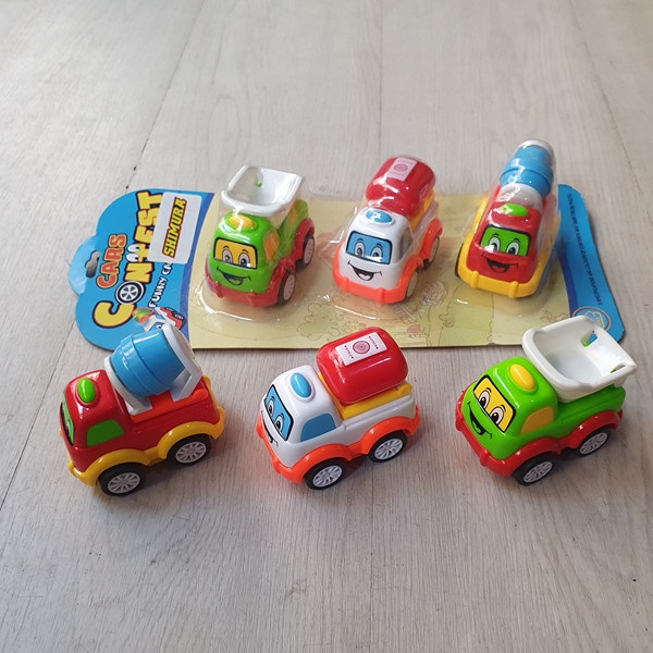 Jual MAINAN MINI CARTOON CAR PULL BACK TRUK KONSTRUKSI SI 3PCS | Shopee ...