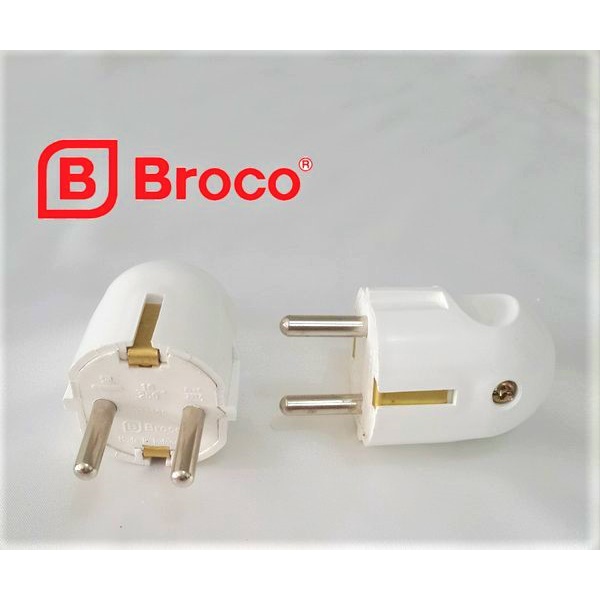 Jual BROCO STEKER ARDE / 2P PUTIH 13110 1311055 COLOKAN BULAT colokan ...