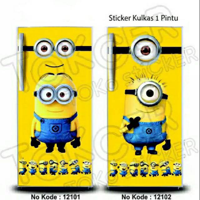 Jual Stiker kulkas 1 pintu dan 2 pintu motif minion/wallpaper | Shopee ...