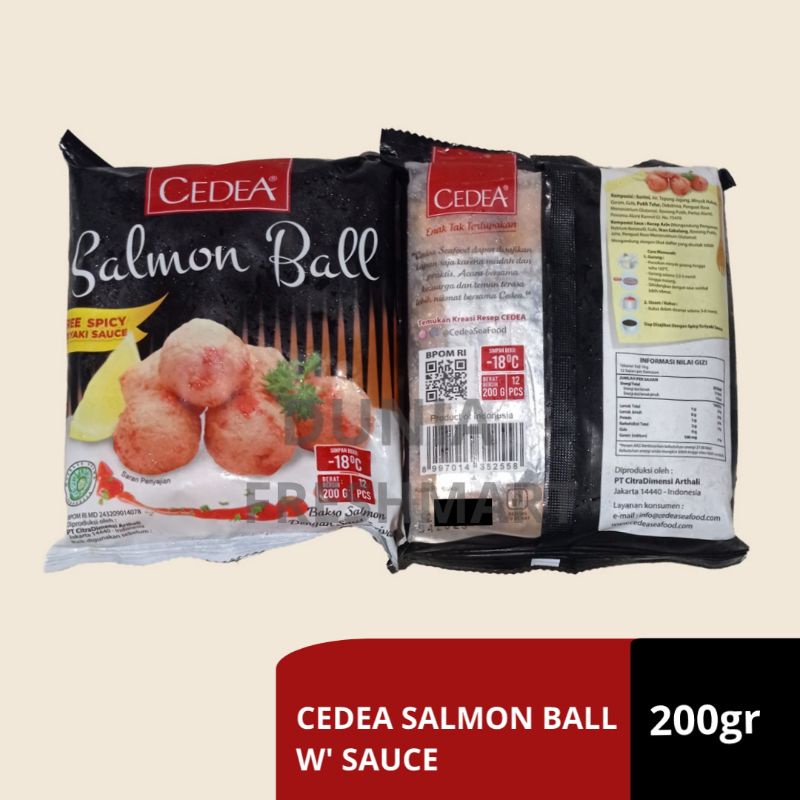 Jual Cedea Salmon Ball 200gram Free Spicy Sauce bakso salmon bola ...