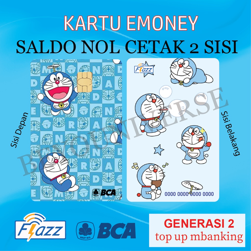 Jual Kartu FLAZZ BCA Gen 2 / Emoney Mandiri Design Anime Doraemon #1 ...