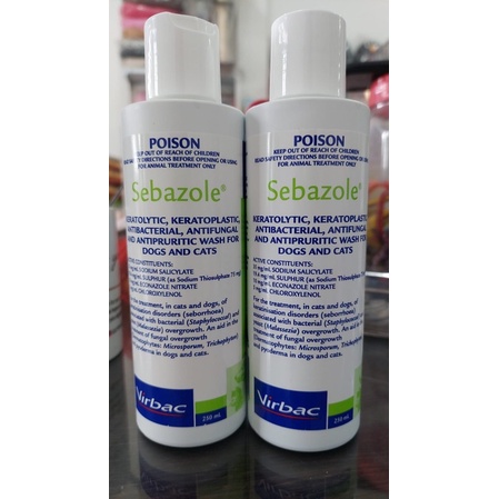 Jual shampoo jamur-sebazole virbac cat dog anti jamur anti bakteri ...