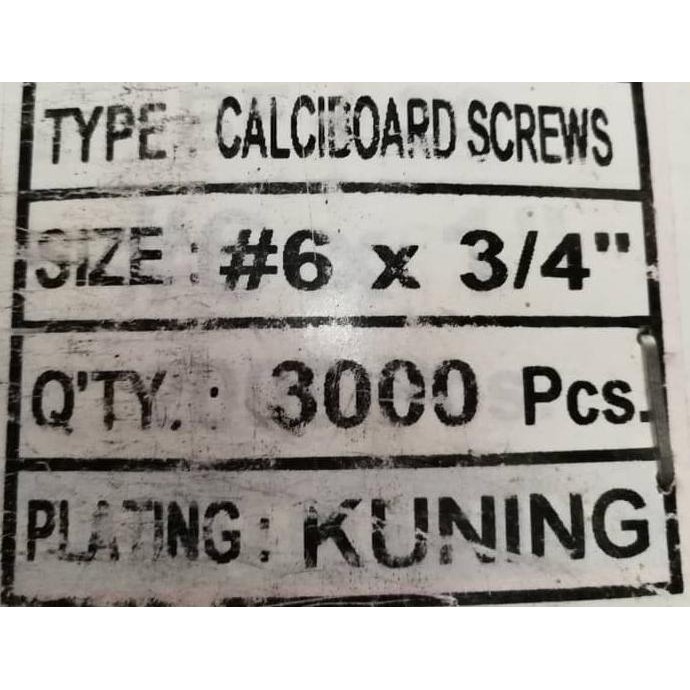 Jual Jual Skrup Kalsiboard / Skrup Grc Kuning / Calciboard Screws Juara ...