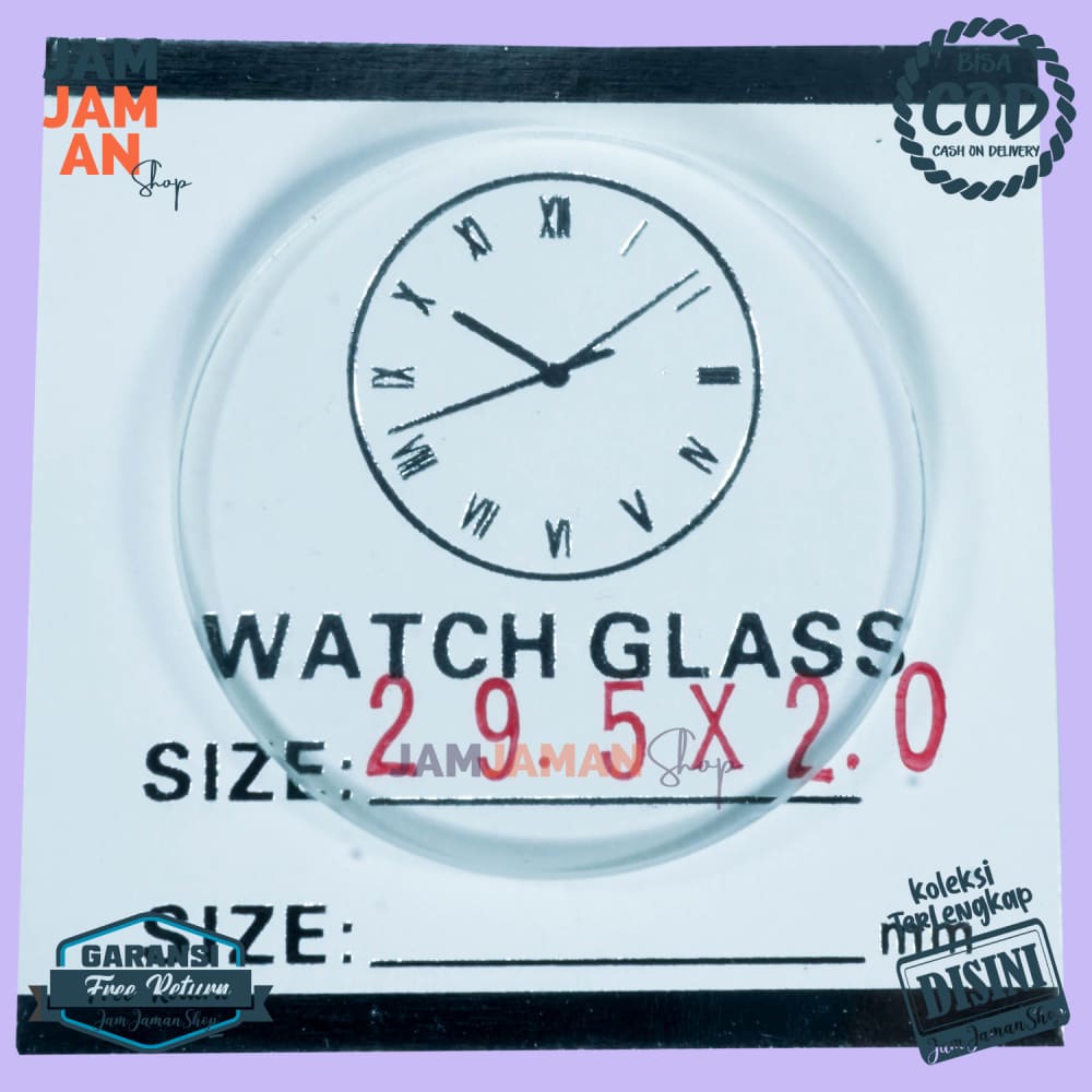 Jual Kaca Jam Kaca Bahan Watch Glass PNC-295 Murah 2,95 cm | Shopee ...