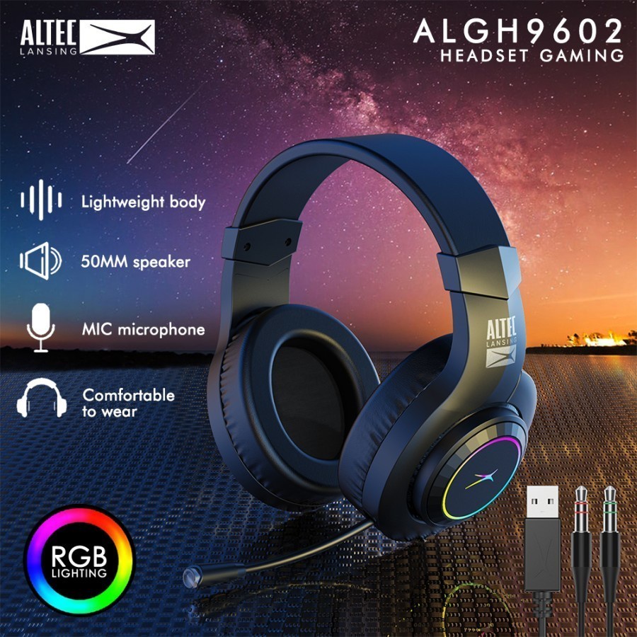 Jual Headset Gaming ALTEC LANSING ALGH-9602 Wired RGB 3.5mm | Shopee ...
