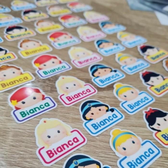 Jual Stiker Label Nama Anak Disney Princess Tsumtsum Snowwhite Mermaid ...
