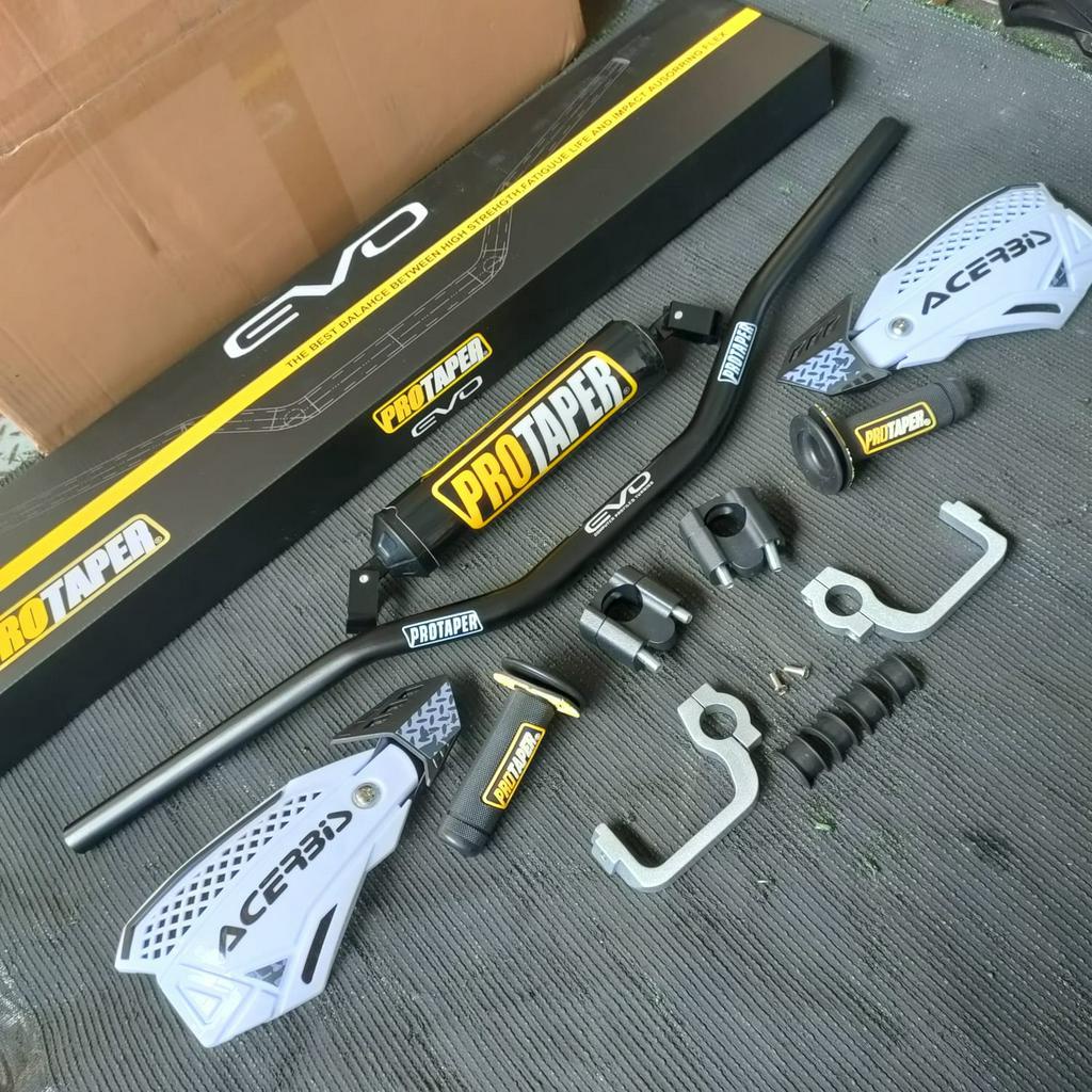 Jual stang fatbar protaper evo low paket handguard acerbis breket besi ...