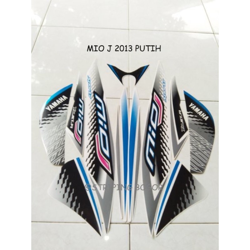 Jual Striping Sticker Motor Yamaha Mio J 2013 Putih | Shopee Indonesia