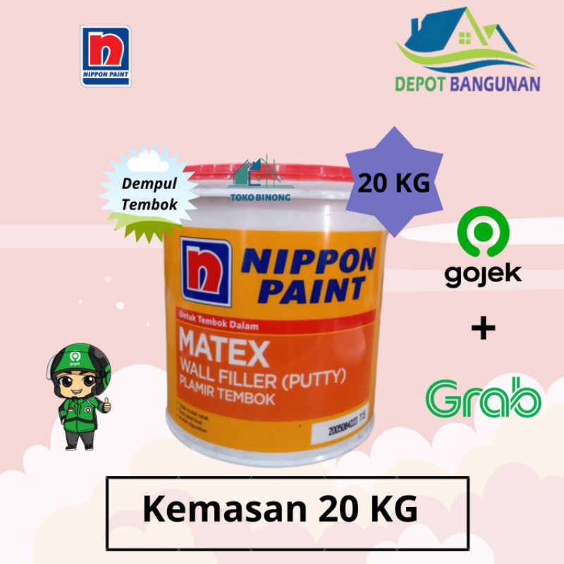 Jual Dempul Tembok Matex Plamur Plamir Putty Nippon Paint 20 KG Gosend Only | Shopee Indonesia