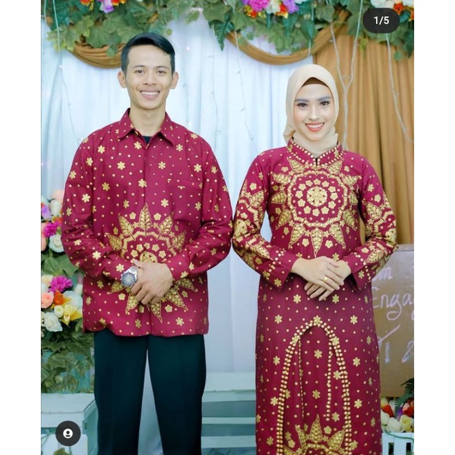 Jual COUPLE SONGKET KURUNG U MATAHARI Maron | Shopee Indonesia