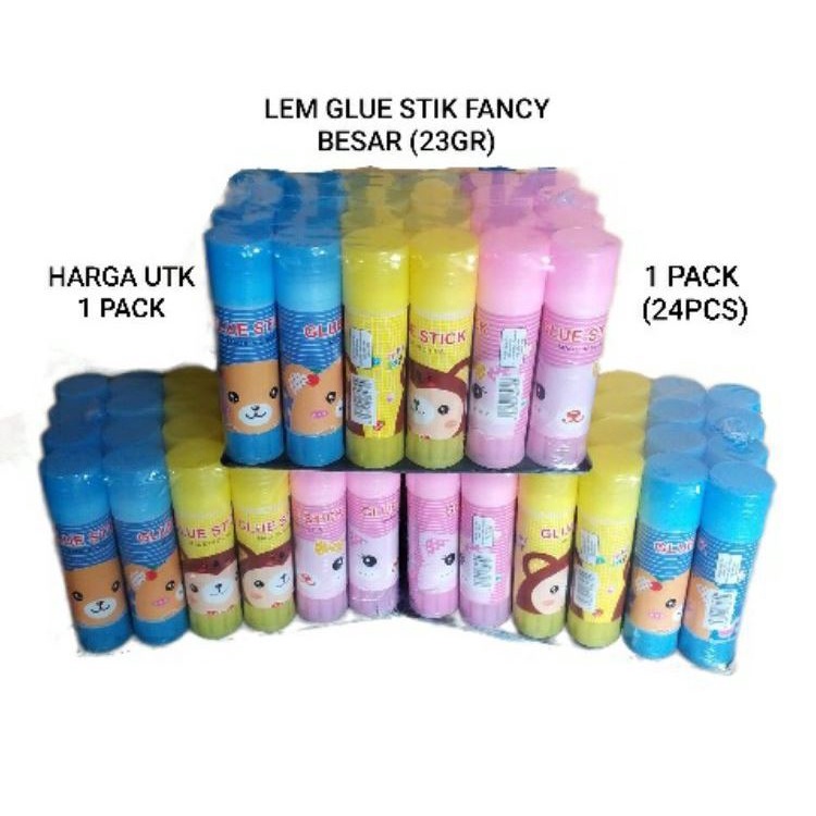 Jual (24pcs) LEM GLUE STICK FANCY BESAR 23 GRAM / LEM STIK BESAR / LEM ...