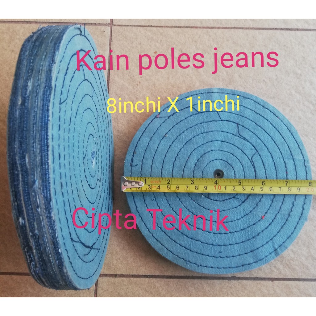 Jual Kain Poles Jeans 8inchi x 1inchi Roda poles Jin 8inch Tebal 1inch ...