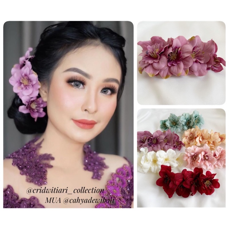 Jual Semanggi Sakura/ Premium/ Lavender Besar Bunga Hairdo Sanggul ...