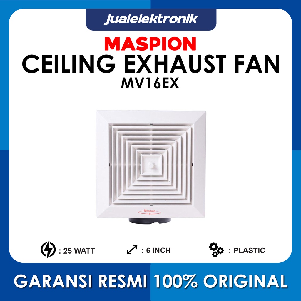 Jual Maspion - MV16EX Ceiling Exhaust Fan 160mm Kipas Angin Hisap dinding Hexos Fan MV-16-EX MV ...