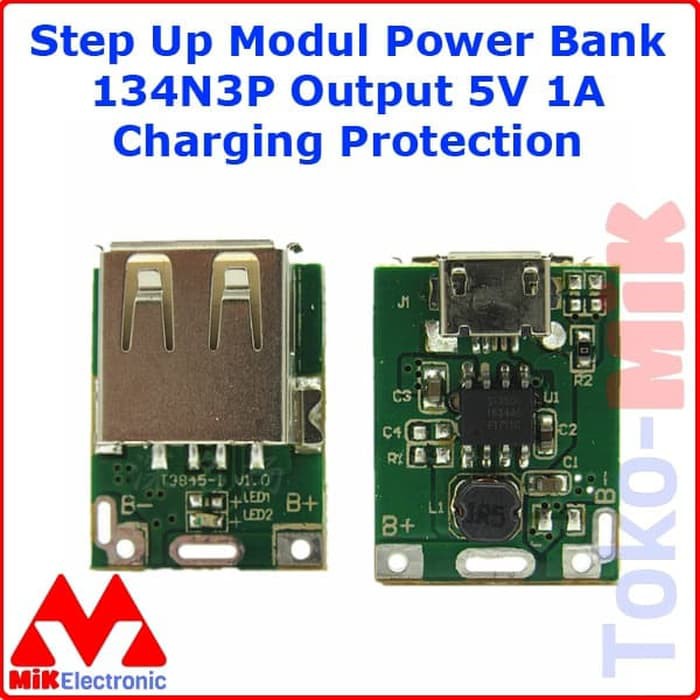 Jual STEP UP MODUL POWER BANK 134N3P OUTPUT 5V 1A CHARGING PROTECTION ...