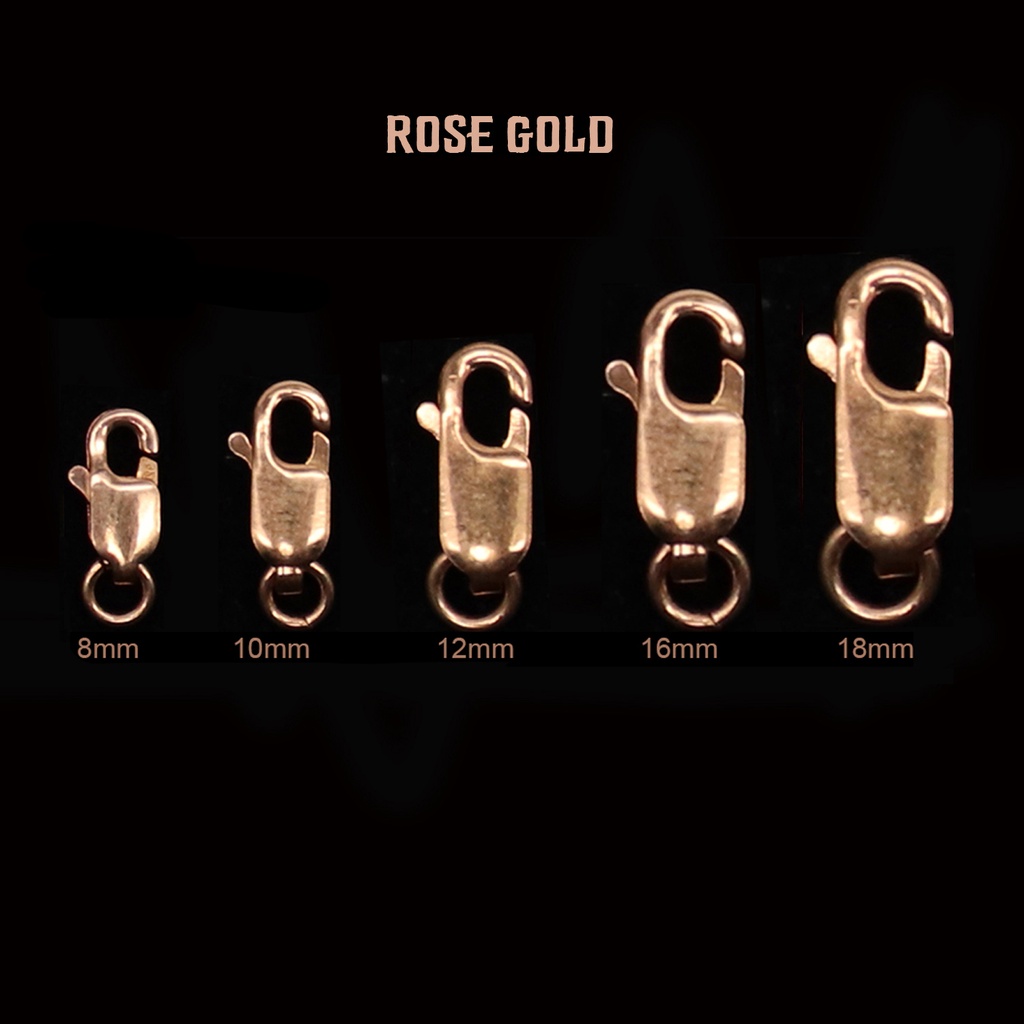 Jual BAHAN PERAK 925 Kokot Udang Ukuran 8 - 18 mm Warna Rose Gold ...