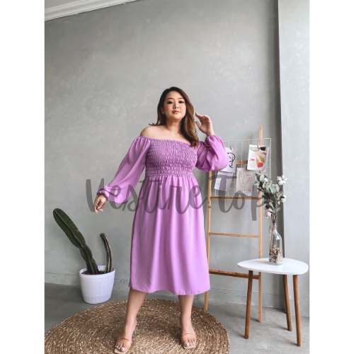 Jual Renne | Baju Sabrina | Dress Sabrina Full Karet | Dress Wanita ...