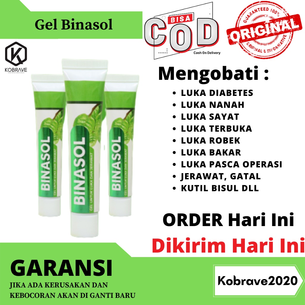 Jual BINASOL Gel Obat Luka Diabetes Luka Bakar Luka Nanah Luka Basah ...