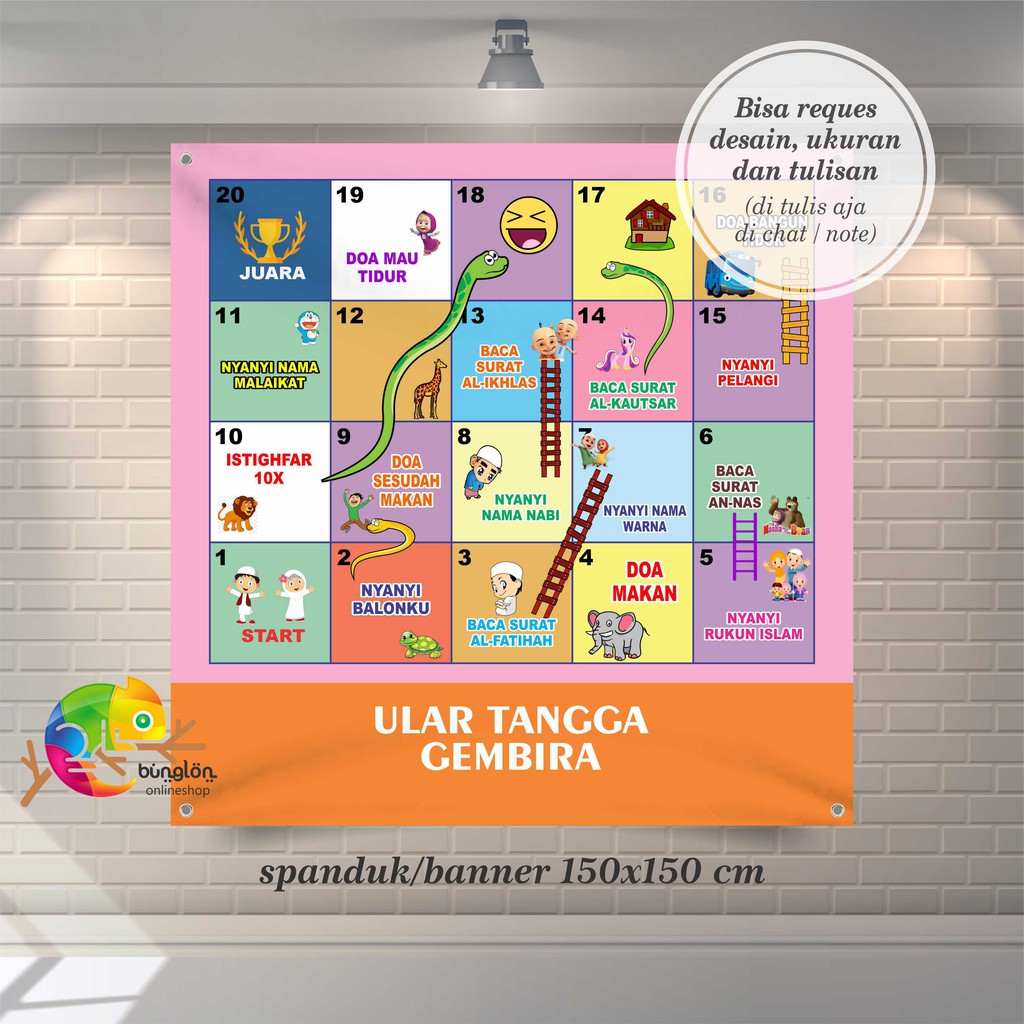 Jual Spanduk, Banner Ular Tangga Gembira Untuk Kober, Paud & TK ...
