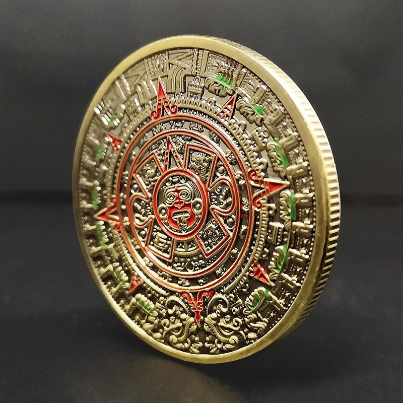 Jual Dropshipping Maya Culture Mexican Colorful Commemorative Coins for ...