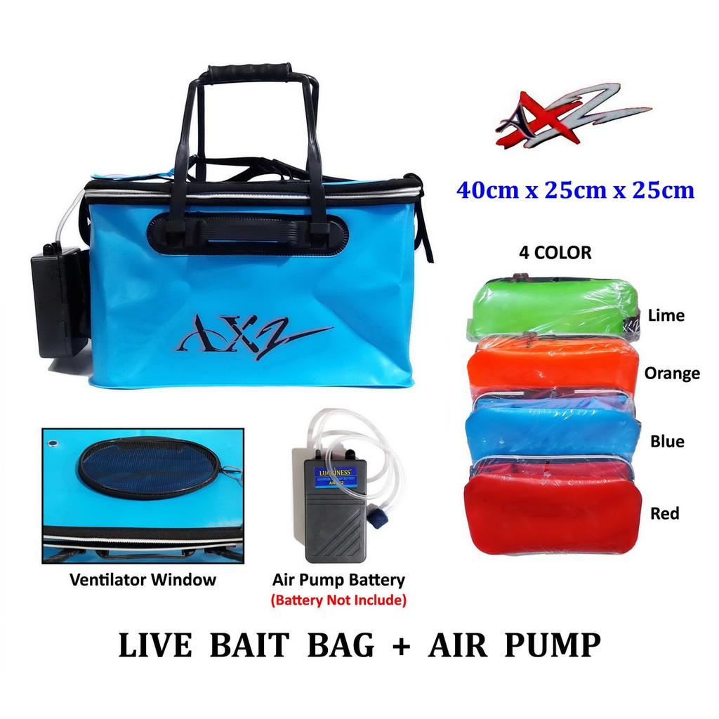 Jual AXZ Live Bait Bag + Pump 40x25x25 | Shopee Indonesia