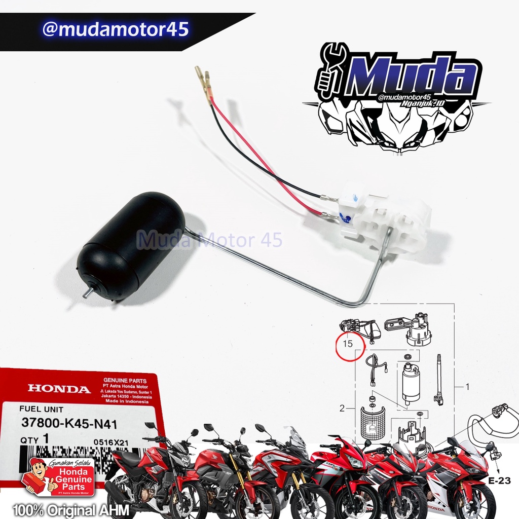 Jual FUEL UNIT CB150R LED CBR150R K45G K45N K45R K15M K15P CB150X 37800-K45-N41 K15 FACELIFT ...