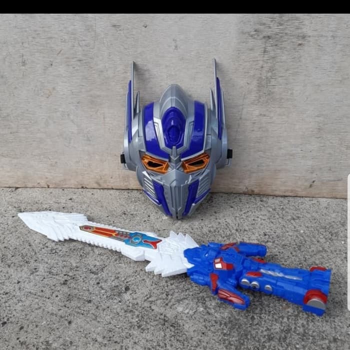 Jual Set Pedang Topeng Optimus Prime Mainan Pedang Topeng Robot Optimus ...