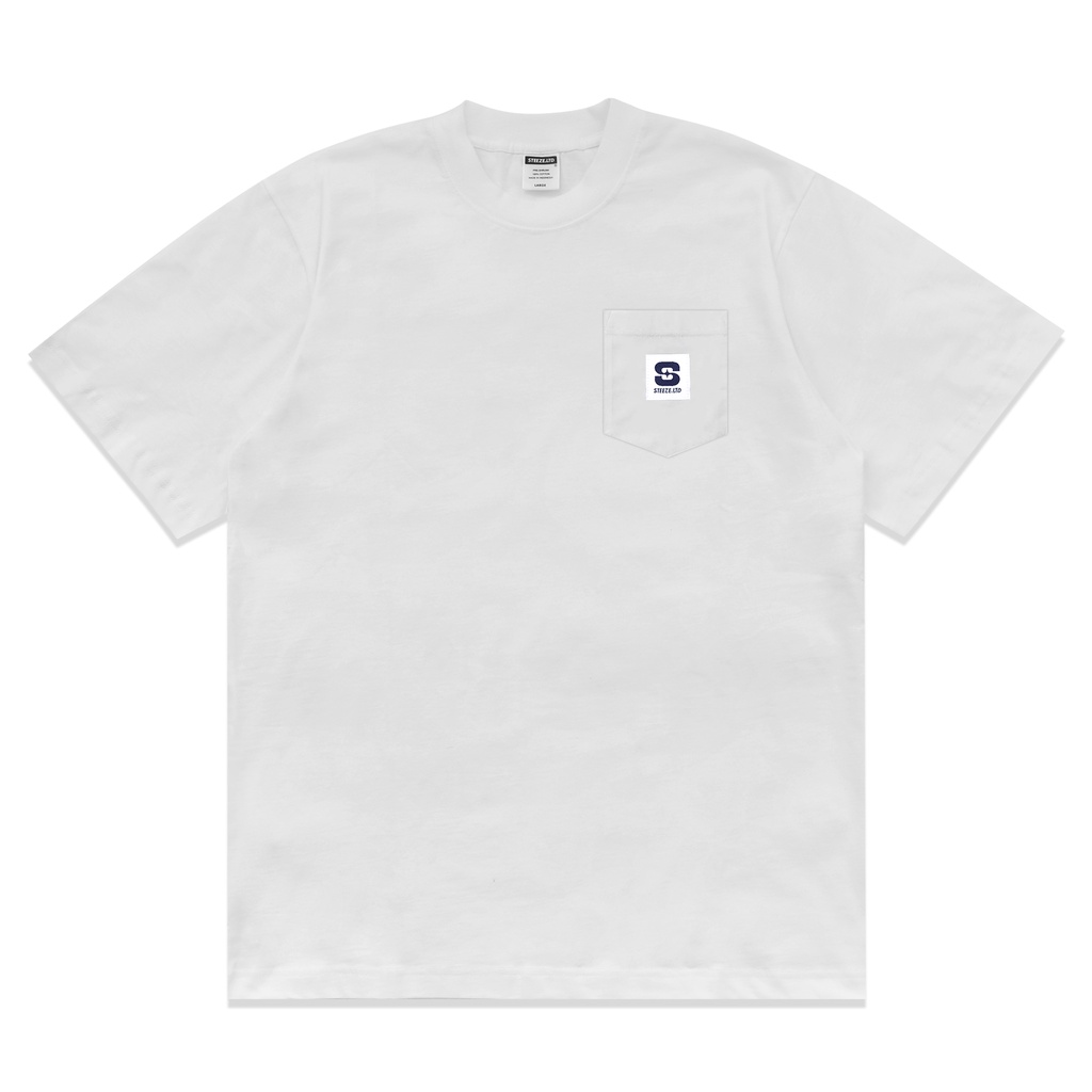 Jual STEEZE.LTD - BASIC POCKET T-SHIRT WHITE | Shopee Indonesia