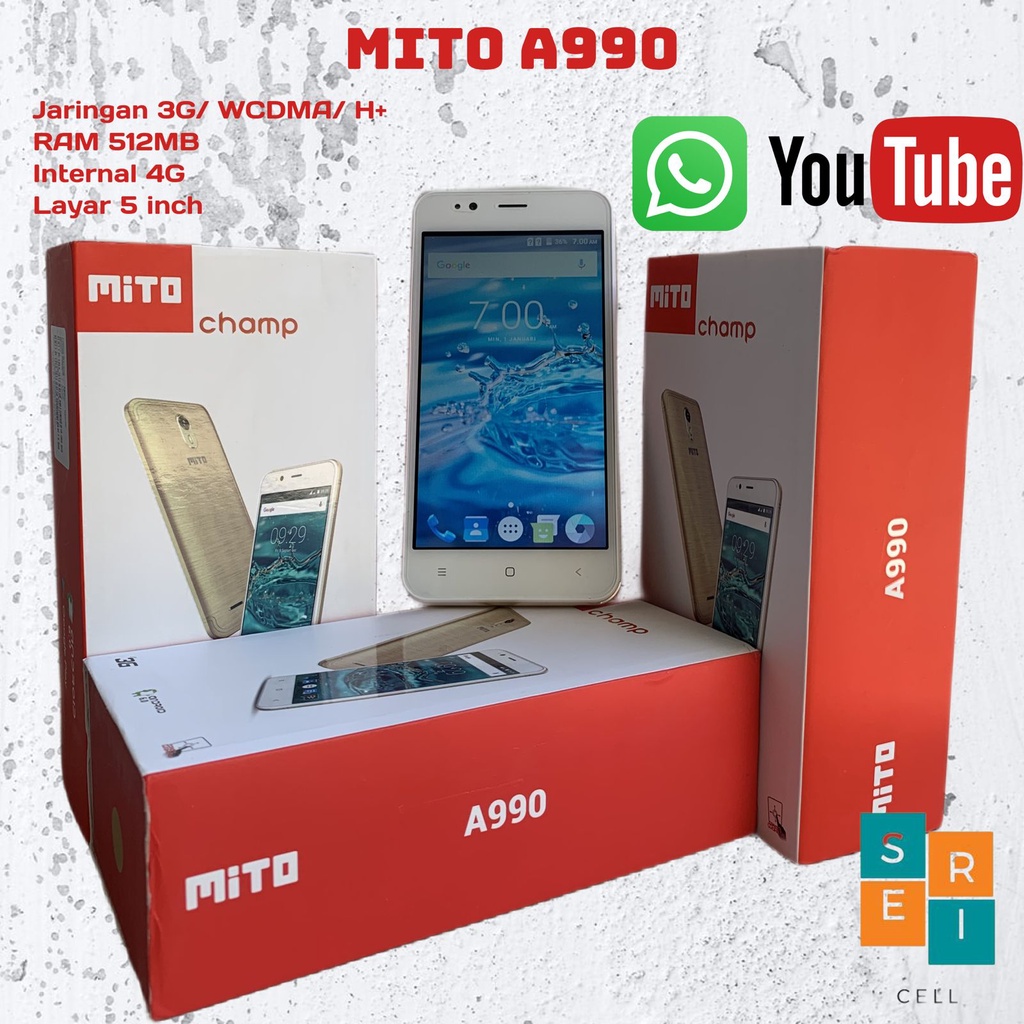Jual HP MITO Android A990 Jaringan 3G Promo Cuci Gudang Murah Meriah RAM 512MB Internal 4GB ...