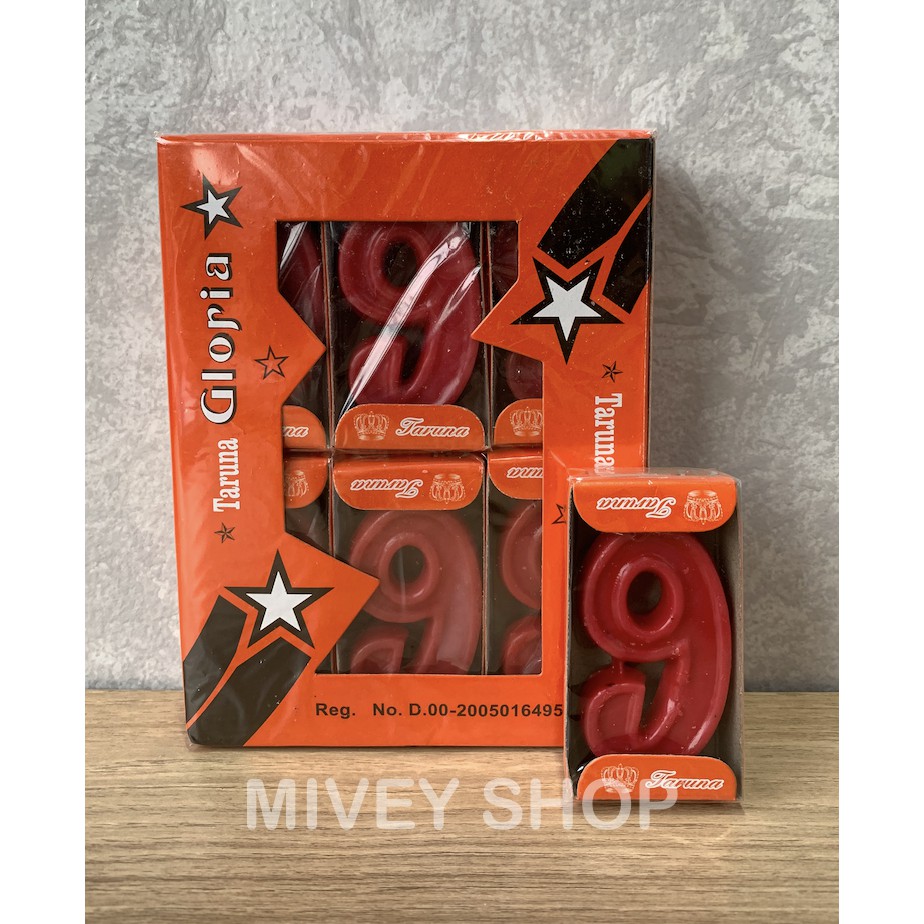 Jual Lilin Angka/ Lilin Ulang Tahun Warna Merah Taruna - 9 (SEMBILAN ...