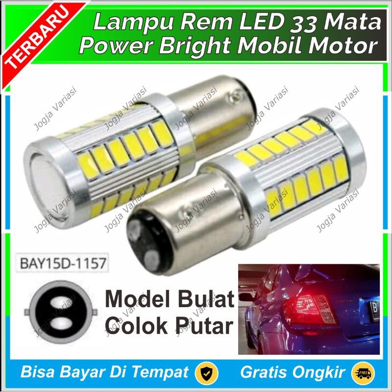 Jual LAMPU REM MOBIL LED STOP LAMP POWER BRIGHT 33 MATA CANBUS NO ERROR ...