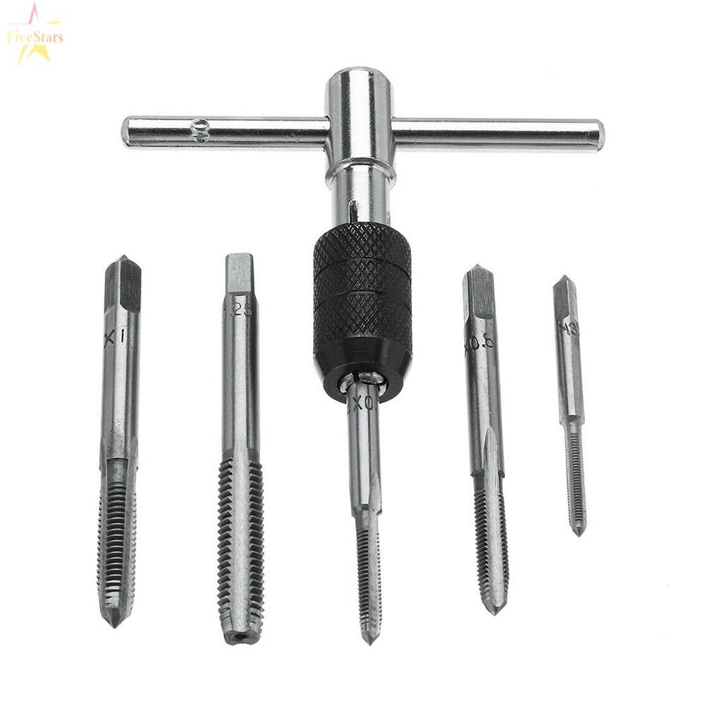 Jual 6pcs Hand Tap Tapping Metal Screw Taps M3-M8 Thread Metric Machine ...