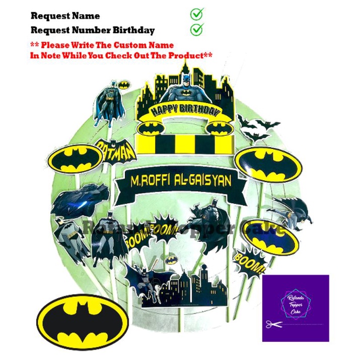 Jual topper kue ulang tahun batman toper ultah custom | Shopee Indonesia