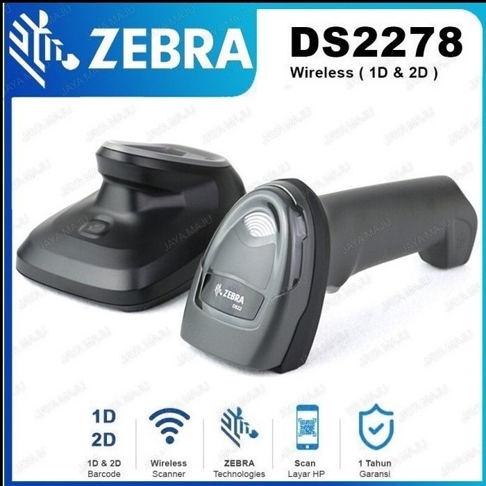 Jual BARCODE SCANNER ZEBRA DS2278 DS-2278 DS 2278 WEARLESS RS232 ...