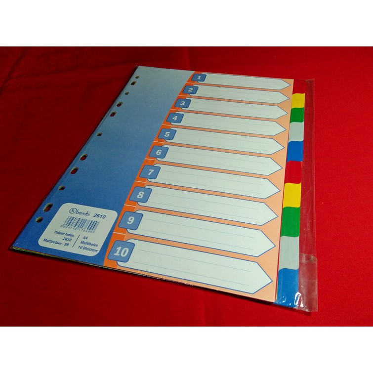 Jual Bambi 2610 Divider A4 10 Colour ( IRRA STORE ) | Shopee Indonesia