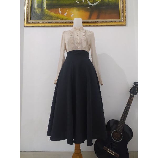Jual (BISA COD) Rok Panjang, Rok Vintage, Rok Midi, Rok Payung, Span ...