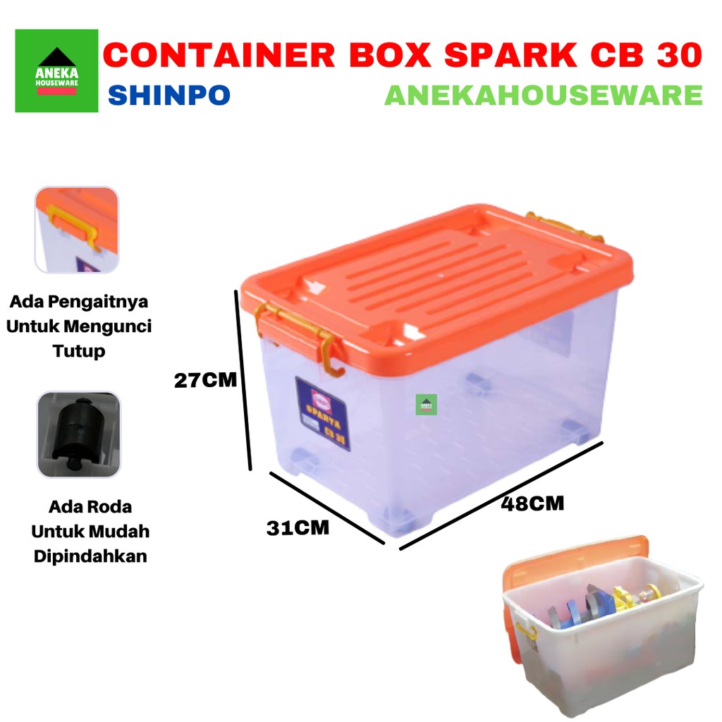 Jual Box Plastik Tempat Penyimpanan Container Box Spark SIP 110 CB 30 ...