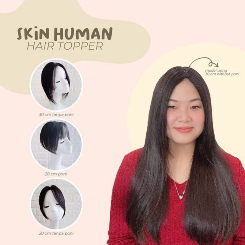 Jual [ FREE ONGKIR ] SKIN HUMAN HAIR TOPPER (PENUTUP BOTAK / SULA ...