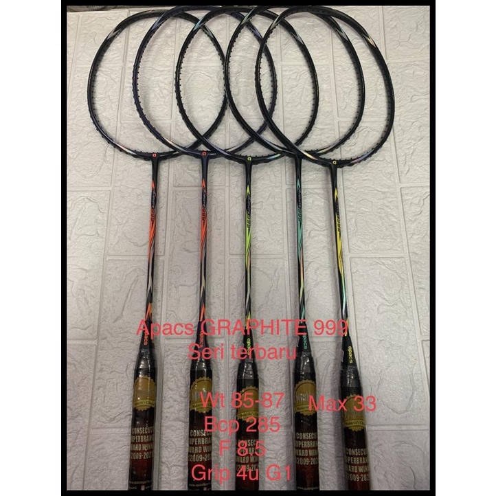 Jual Raket Badminton New Apacs Graphite 999 Max 33 Lbs Original ...