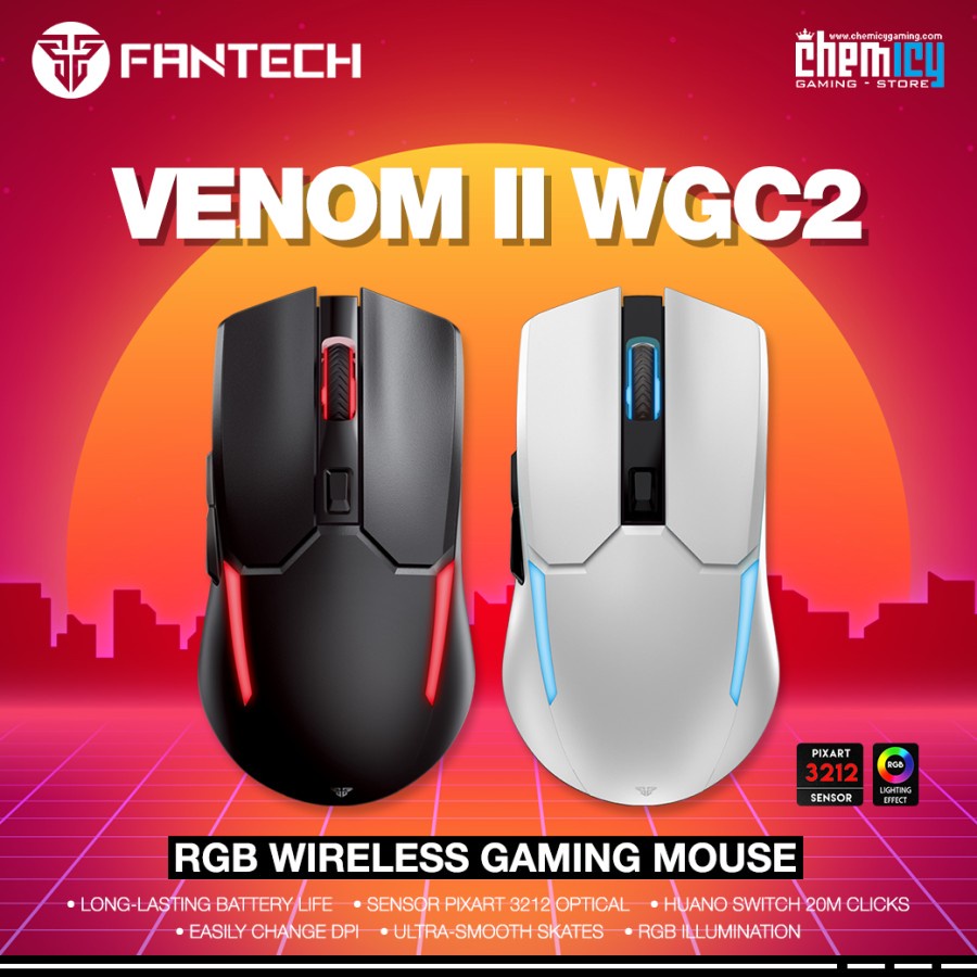 Jual Fantech Venom II WGC2 / WGC-2 Wireless RGB Gaming Mouse | Shopee ...